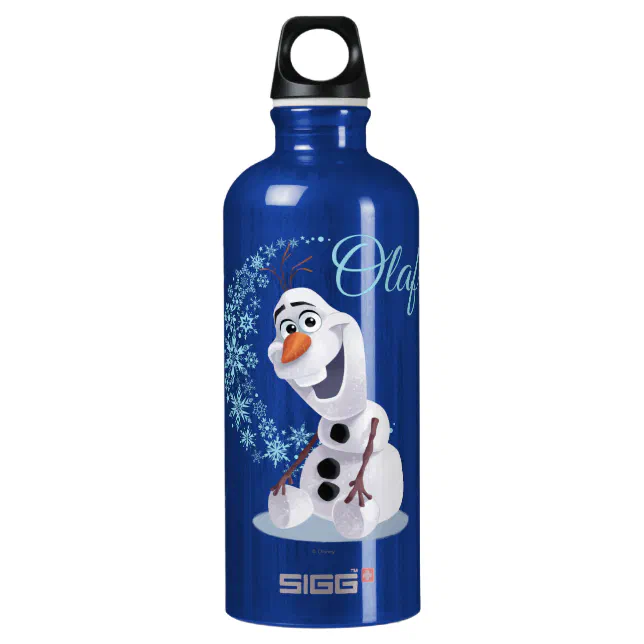 Olaf | Wave of Snowflakes Aluminum Water Bottle | Zazzle