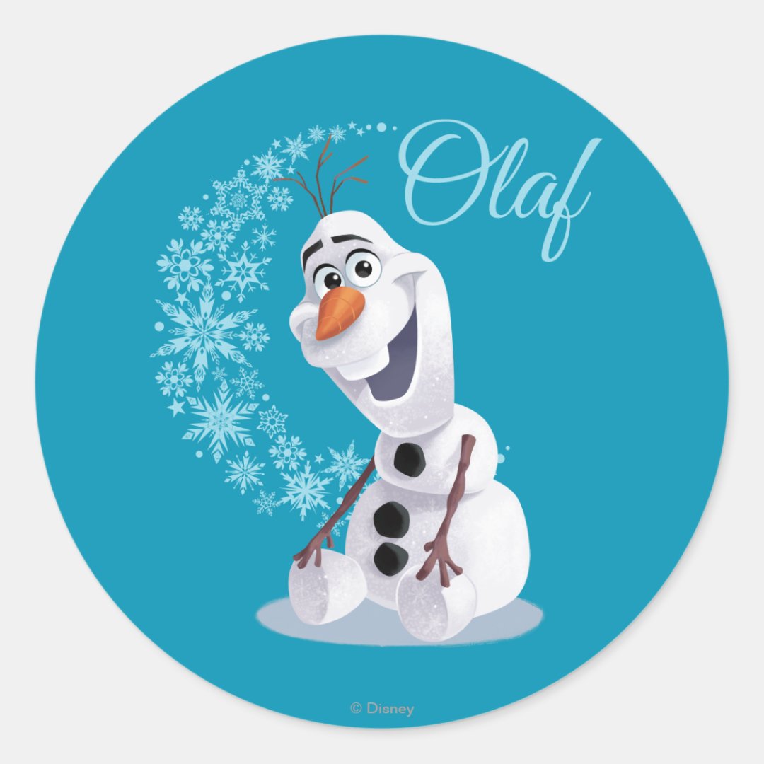 Olaf | Wave of Snowflakes Classic Round Sticker | Zazzle