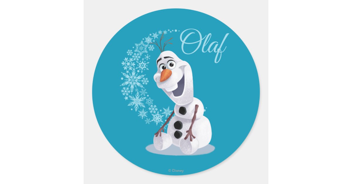 Olaf | Wave of Snowflakes Classic Round Sticker | Zazzle