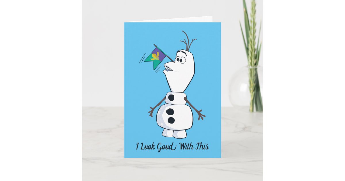 Olaf With Flag Nose Card | Zazzle