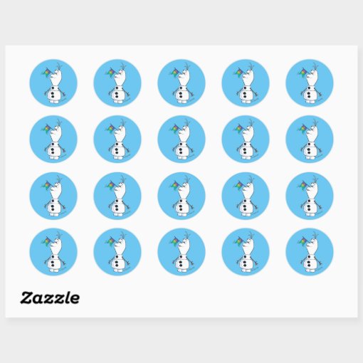 Olaf With Flag Nose Classic Round Sticker | Zazzle