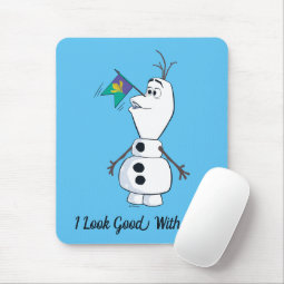 Olaf With Flag Nose Mouse Pad | Zazzle