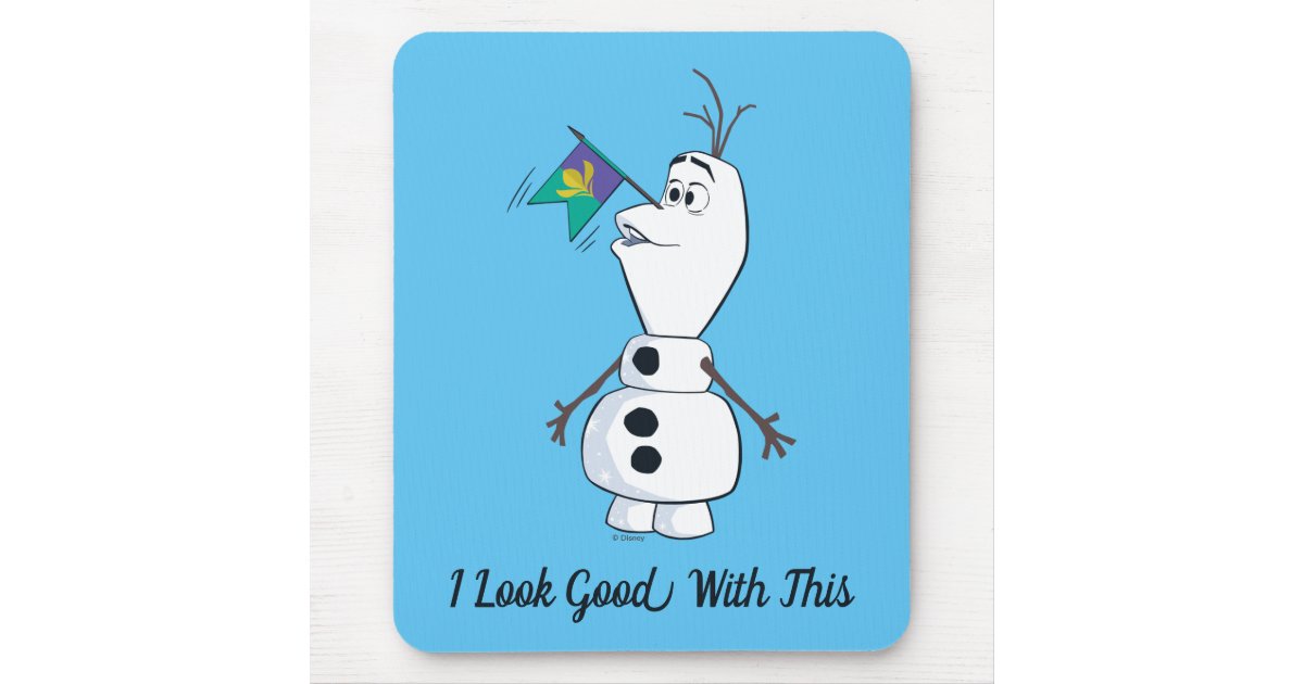 Olaf With Flag Nose Mouse Pad | Zazzle