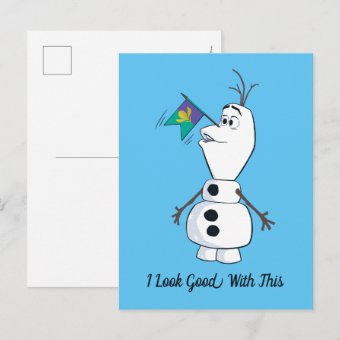 Olaf With Flag Nose Postcard | Zazzle