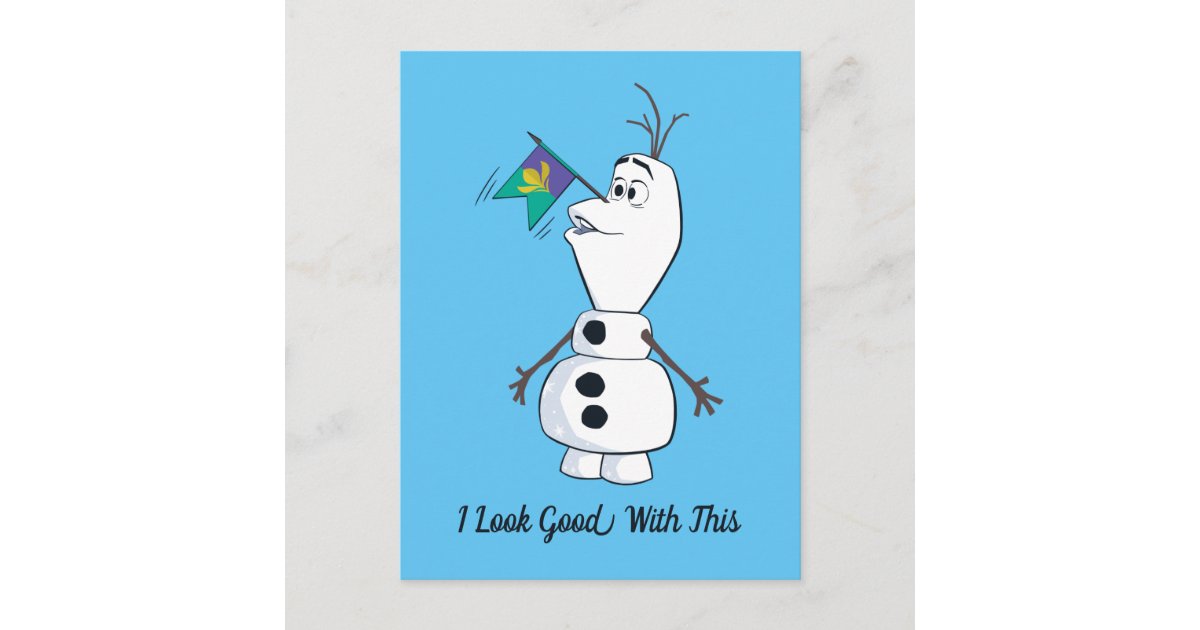 Olaf With Flag Nose Postcard | Zazzle