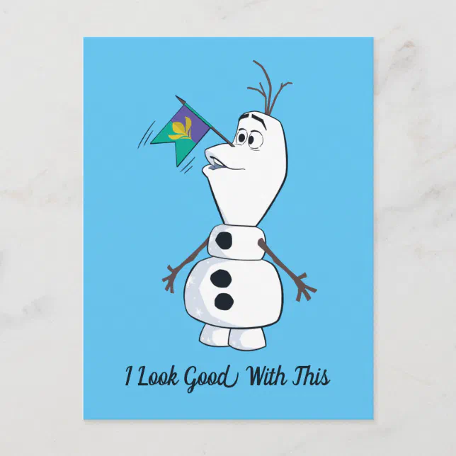 Olaf With Flag Nose Postcard | Zazzle