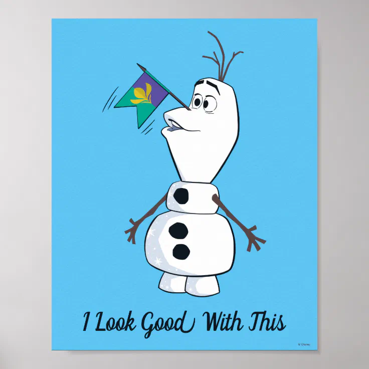 Olaf With Flag Nose Poster | Zazzle