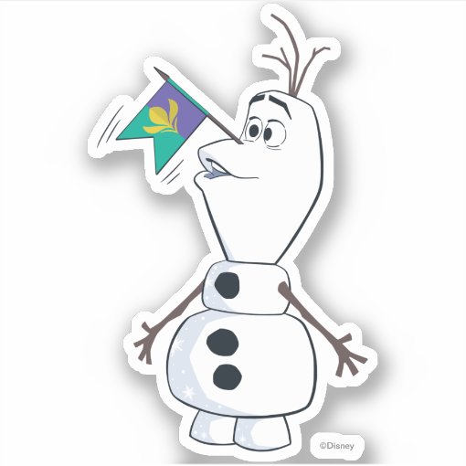 Olaf With Flag Nose Sticker | Zazzle