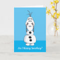 Olaf With No Nose Card | Zazzle
