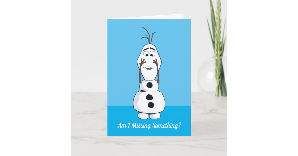 Olaf With No Nose Card | Zazzle