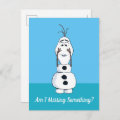 Olaf With No Nose Postcard | Zazzle
