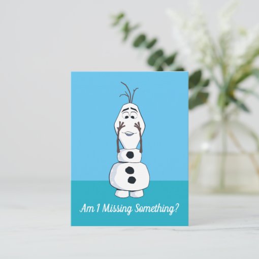 Olaf With No Nose Postcard | Zazzle