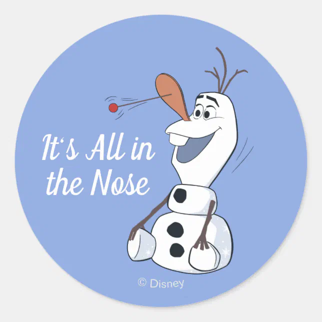 Olaf With Paddle Ball Nose Classic Round Sticker | Zazzle