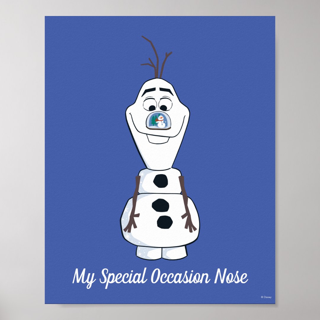 Olaf With Snowglobe Nose Poster | Zazzle