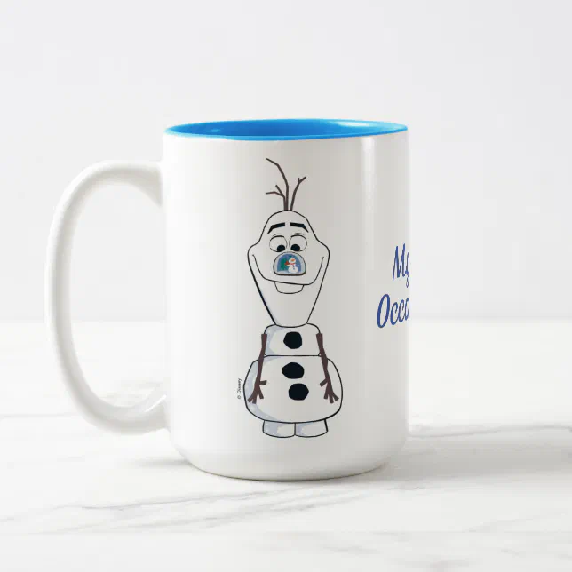 Olaf With Snowglobe Nose Two-Tone Coffee Mug | Zazzle