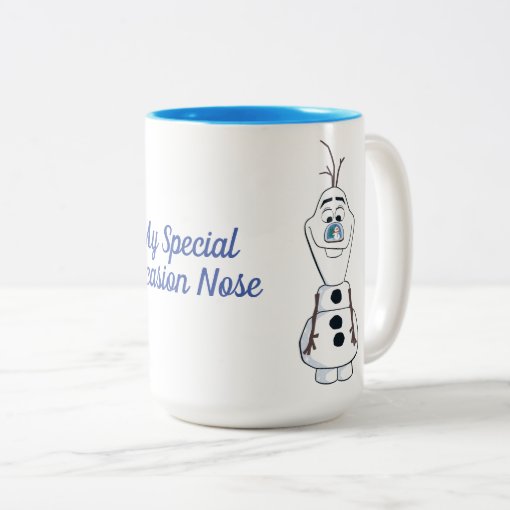 Olaf With Snowglobe Nose Two-Tone Coffee Mug | Zazzle