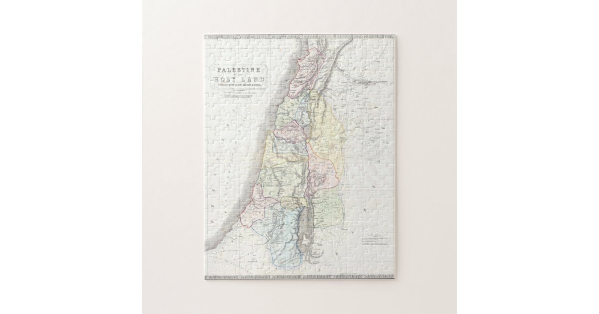 Old 1852 Historic State of Palestine Map Jigsaw Puzzle | Zazzle
