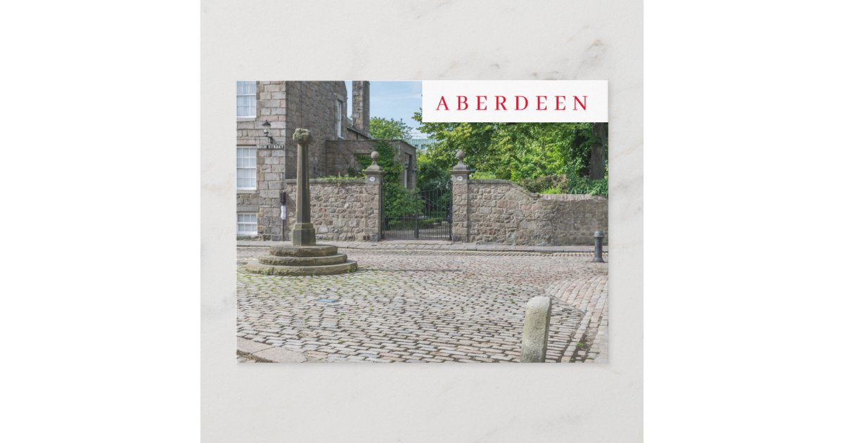 Old Aberdeen Mercat Cross view postcard | Zazzle