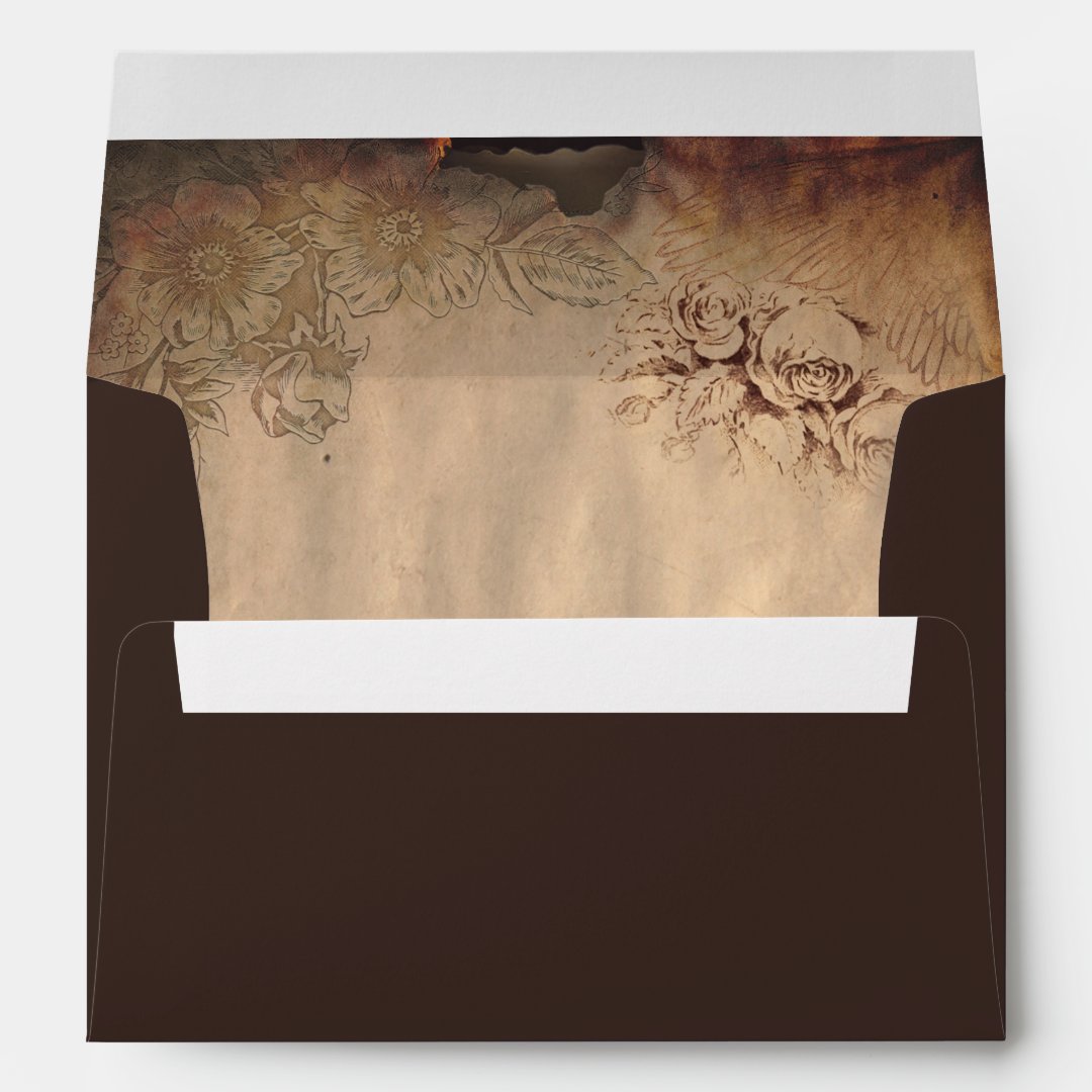 Old Antique Drawings Parchment Paper Wedding Envelope | Zazzle