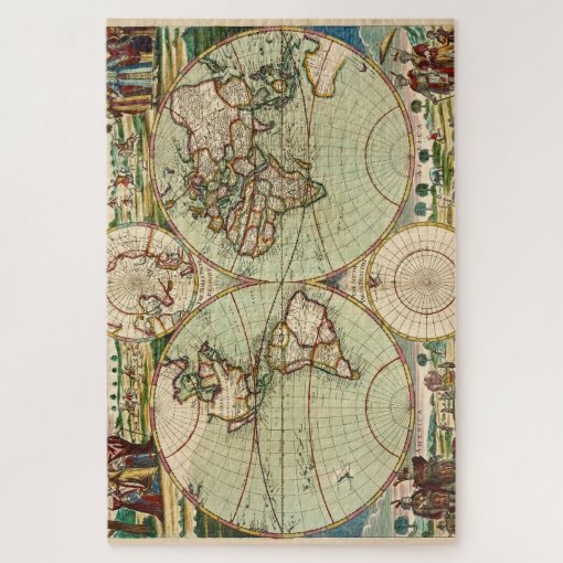 Old Antique Vintage General Map of the World Jigsaw Puzzle | Zazzle