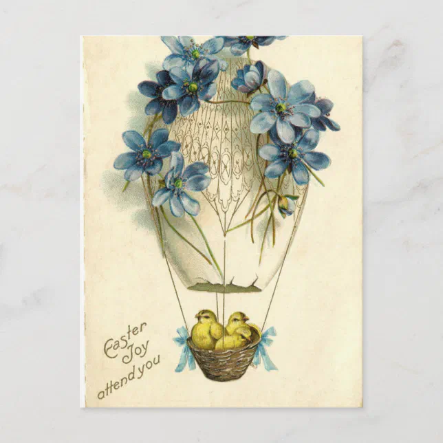 Old Antique Vintage Happy Easter wish greetings Holiday Postcard | Zazzle