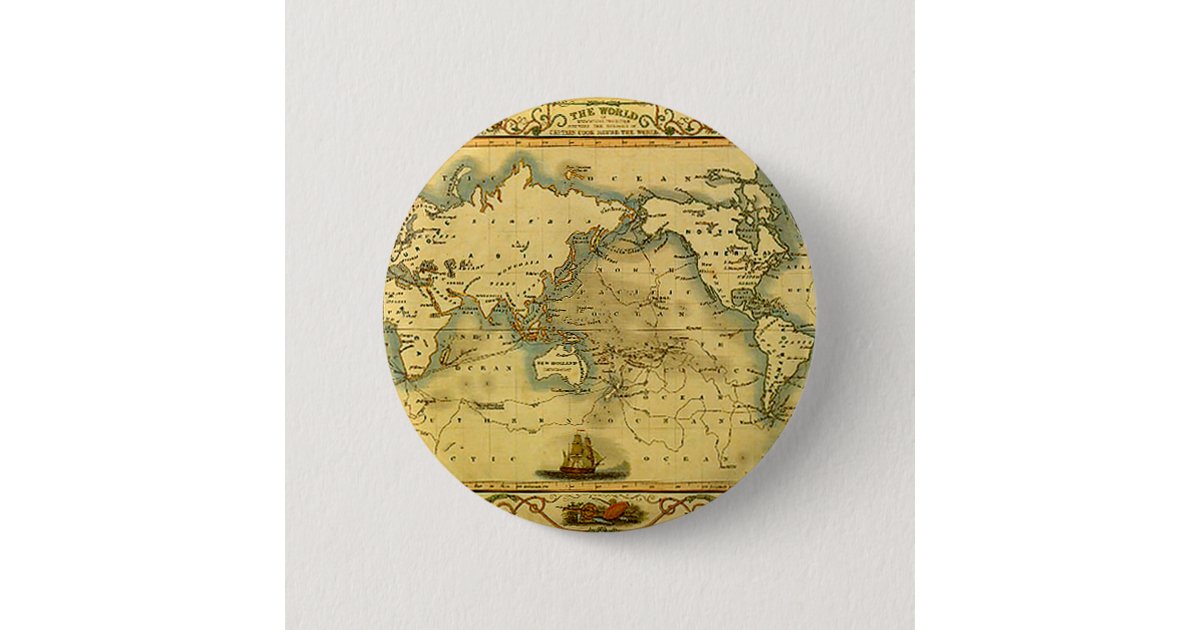 Old Antique World Map Button | Zazzle