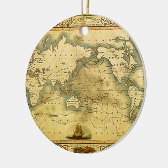 Old Antique World Map Ceramic Ornament | Zazzle