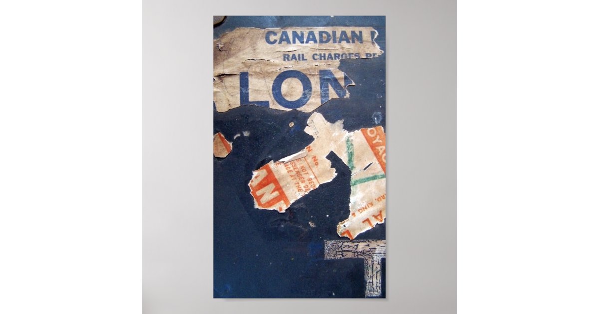 Old Baggage Stickers Poster | Zazzle