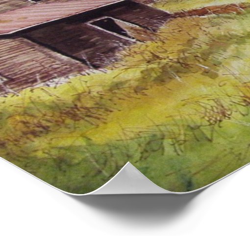 Old Barn and Farmhouse- poster | Zazzle