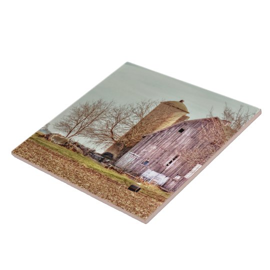 Old Barn and Silo Ceramic Tile | Zazzle.com