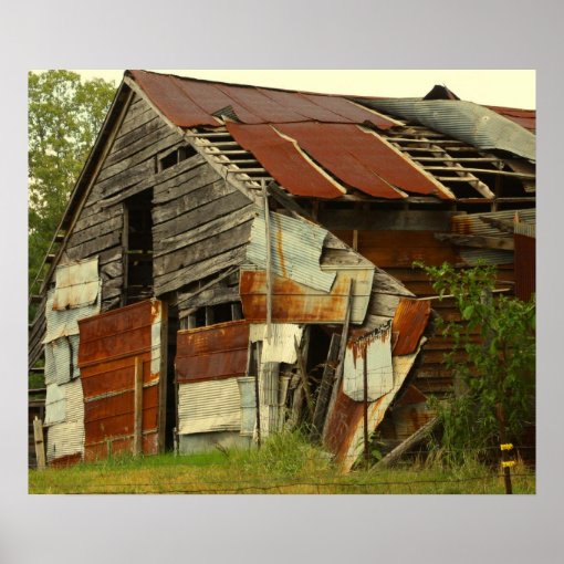 Old Barn with Tin Poster | Zazzle