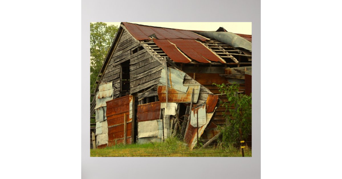 Old Barn with Tin Poster | Zazzle