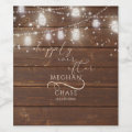 Old Barn Wood String Lights Wine Label | Zazzle