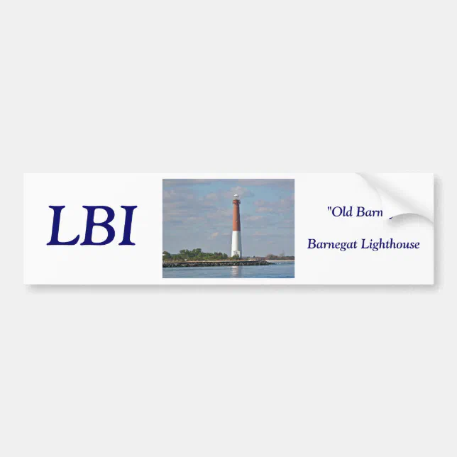 "Old Barney" Barnegat Lighthouse LBI NJ Bumper Sticker | Zazzle