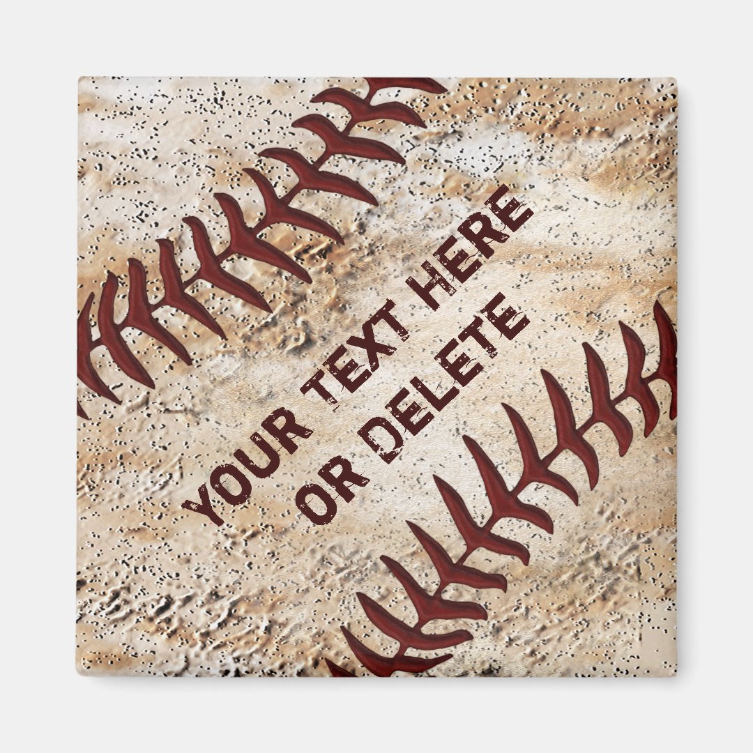 Old Baseball Magnets, Up Close Baseball Stitching Magnet | Zazzle