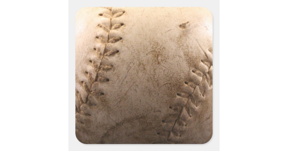 Old Baseball Square Sticker | Zazzle