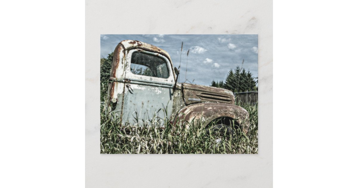 Old Beater Truck - Rusty Vintage Farm Vehicle Postcard | Zazzle