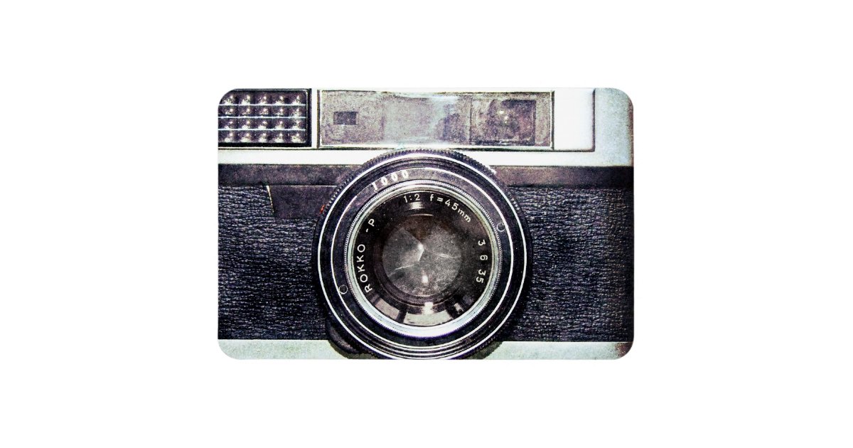 Old black camera magnet | Zazzle