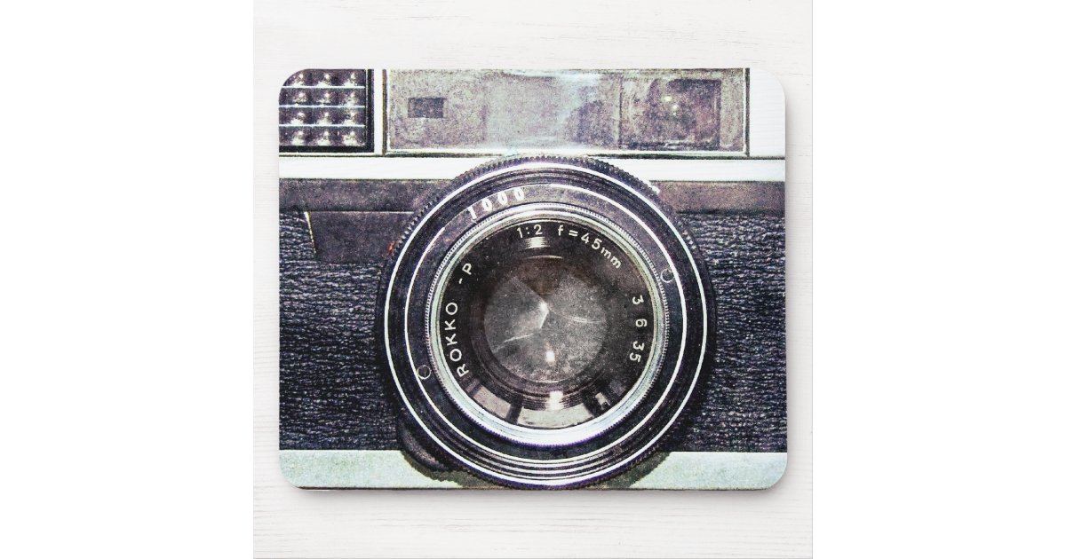 Old black camera mouse pad | Zazzle