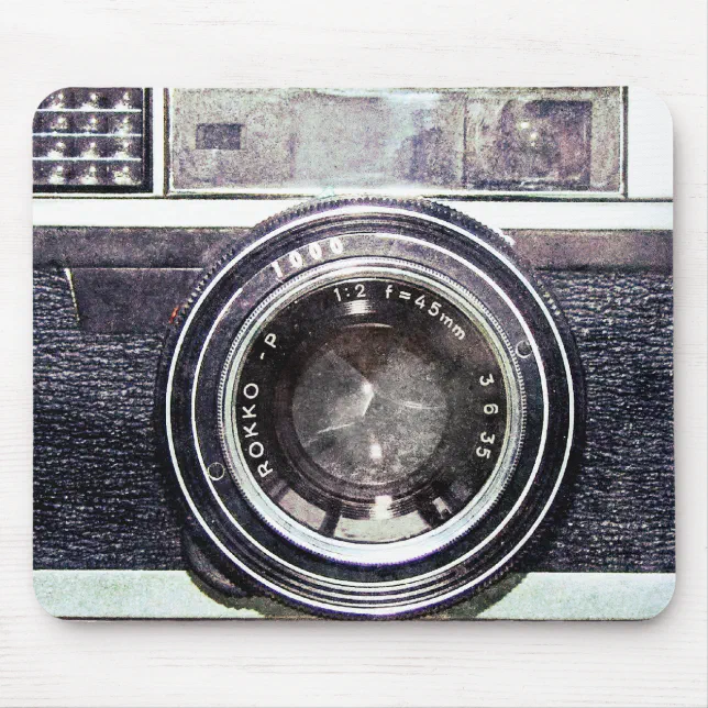 Old black camera mouse pad | Zazzle