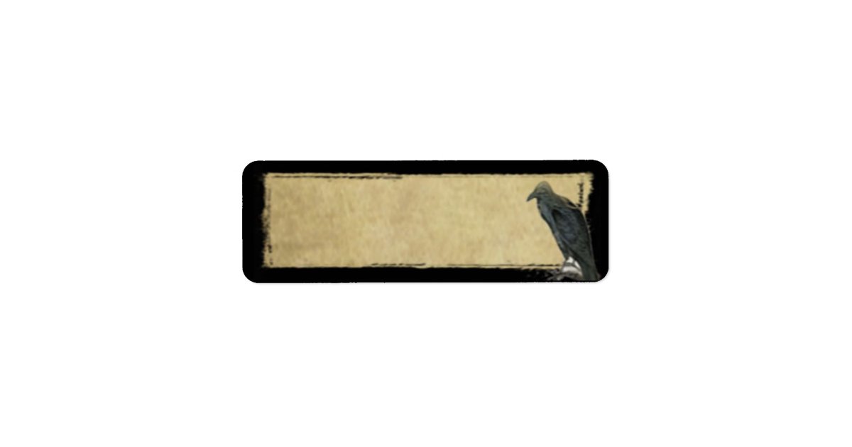 Old Black Raven- Prim Return Address Labels... Label | Zazzle