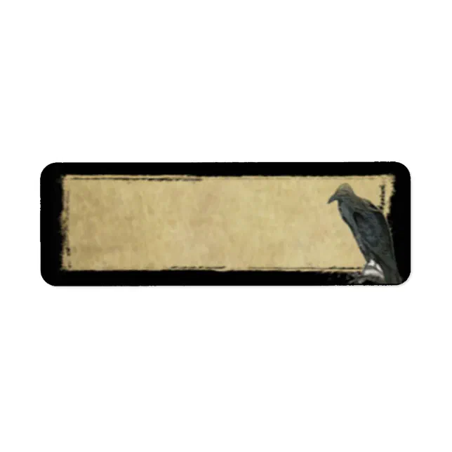 Old Black Raven- Prim Return Address Labels... Label | Zazzle