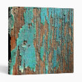 Old blue paint on wood 3 ring binder | Zazzle