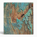 Old blue paint on wood 3 ring binder | Zazzle