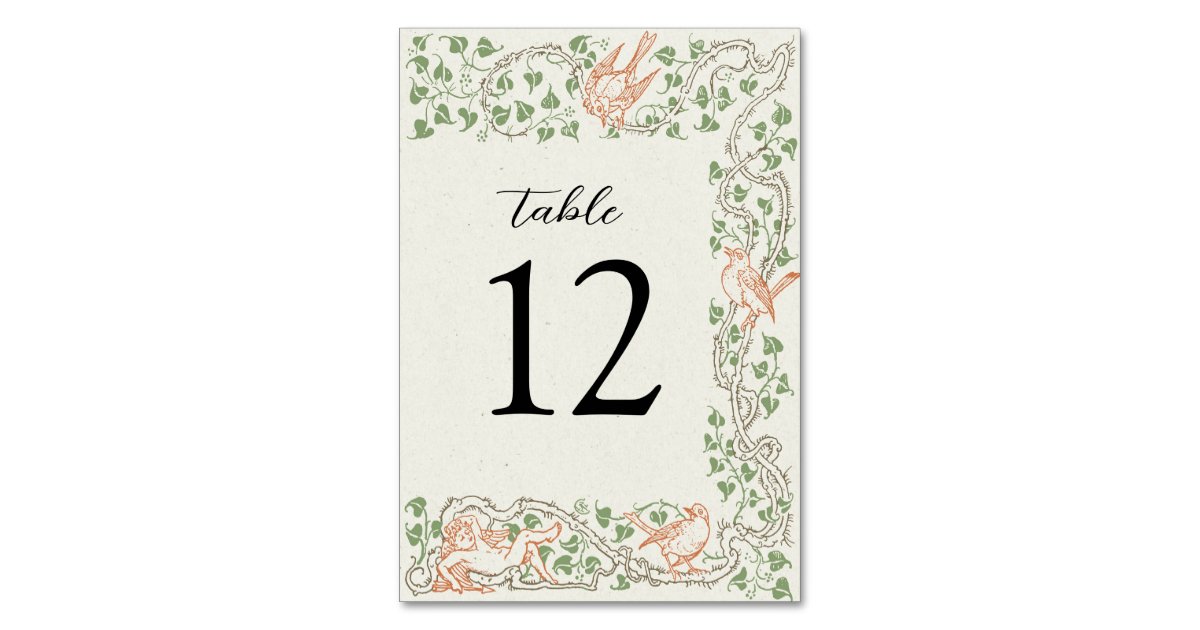 Old Book Cupid's Afternoon Table Number | Zazzle