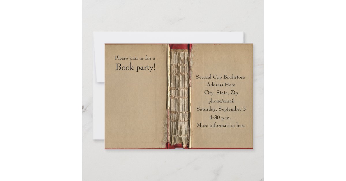 Old Book Invitation | Zazzle