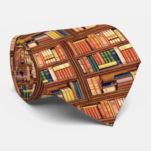 Old Books Library Bookworm Tie | Zazzle