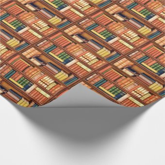 Old Books Library Bookworm wrapping paper | Zazzle
