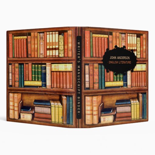 Old Books Vintage Library Bookshelf Binder | Zazzle