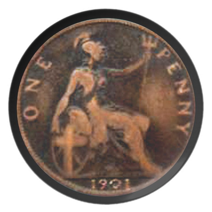Old Brass Victorian Era 1901 British Penny Plate | Zazzle